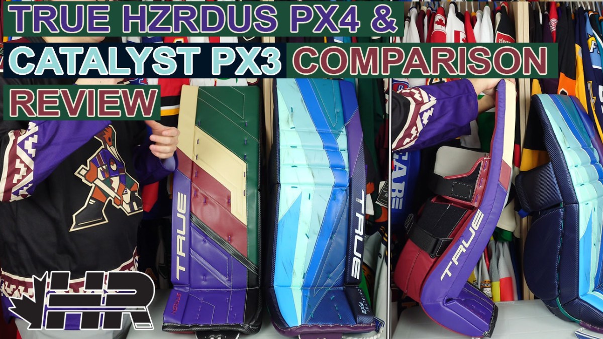 True Hzrdus PX4 custom goalie pads & Catalyst PX3 comparison Review ...